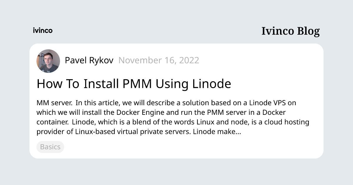 How To Install PMM Using Linode | Ivinco Blog