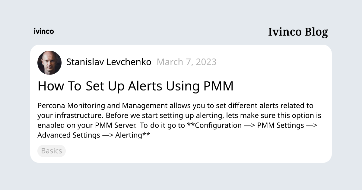 How To Set Up Alerts Using Pmm Ivinco Blog 